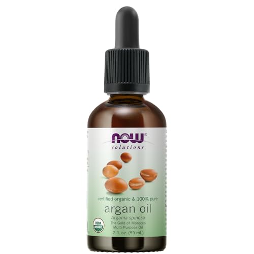 NOW Foods Solutions, Organic Argan Oil, Certified Organic and 100% Pure, "Gold of Morocco" Multi-Purpose Oil, 2-Ounce