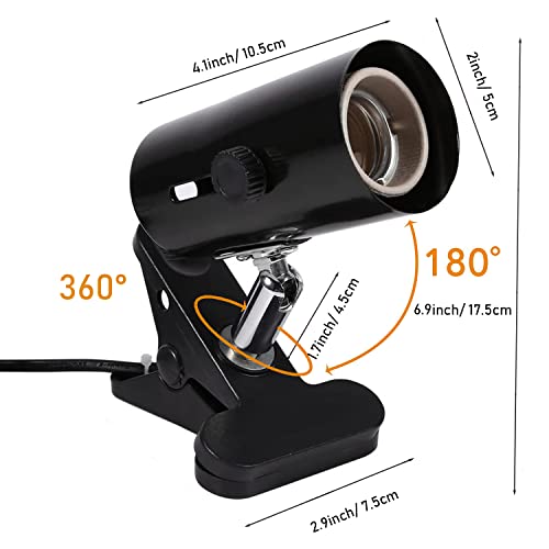 KABASI Reptile Heat Lamp Fixture with 2 Bulbs, UVA + UVB Full Spectrum Sun Lamp with 360°Rotatable Clips and Dimmable Switch, Basking Spot Heating Light Lamp for Lizard Turtle Snake Amphibian, 25W+50W