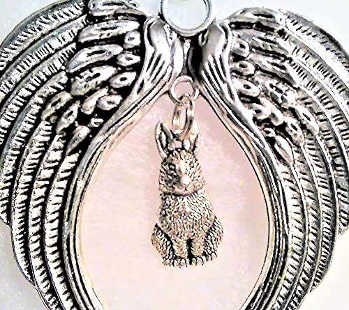 Bunny Loss Memorial Angel Wings Ornament Keepsake Sympathy Gift for Pet Owner