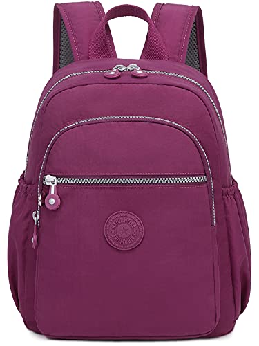 KAIERWOKE Small Nylon Backpack Mini Casual Lightweight Daypack Backpacks for Women (Light purple)