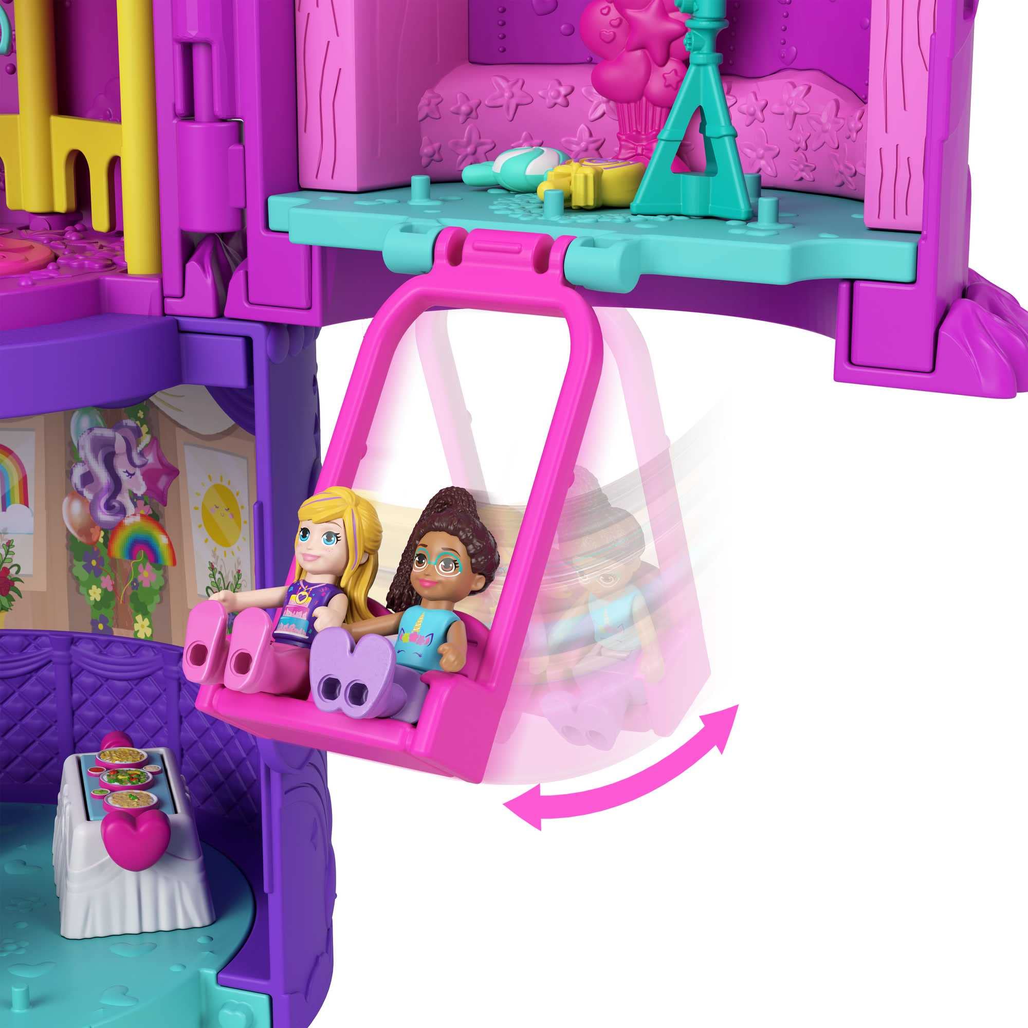 Polly Pocket 2-in-1 Unicorn Toy Playset, Spin 'N Surprise Birthday with Micro Polly & Lila Dolls, Plus 25 Accessories