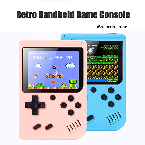 Retro Handheld Game Console with Protector Case, 400 Free Classical FC Games Support for Connecting TV & Two Players, Portable Video Game Gifts for Adults & Kids 8-12 90s Retro Toys (Blue)