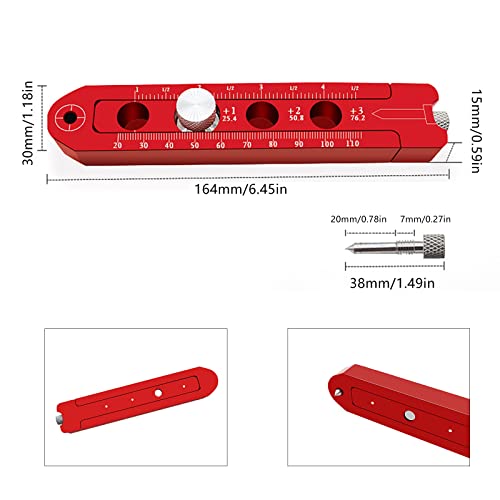 CDIYTOOL Adjustable Aluminum Alloy Woodworking Marking Gauge Compass Scriber Round Drawing Circle Ruler Adjustable Precision Drawing Supplies Measurement Tools