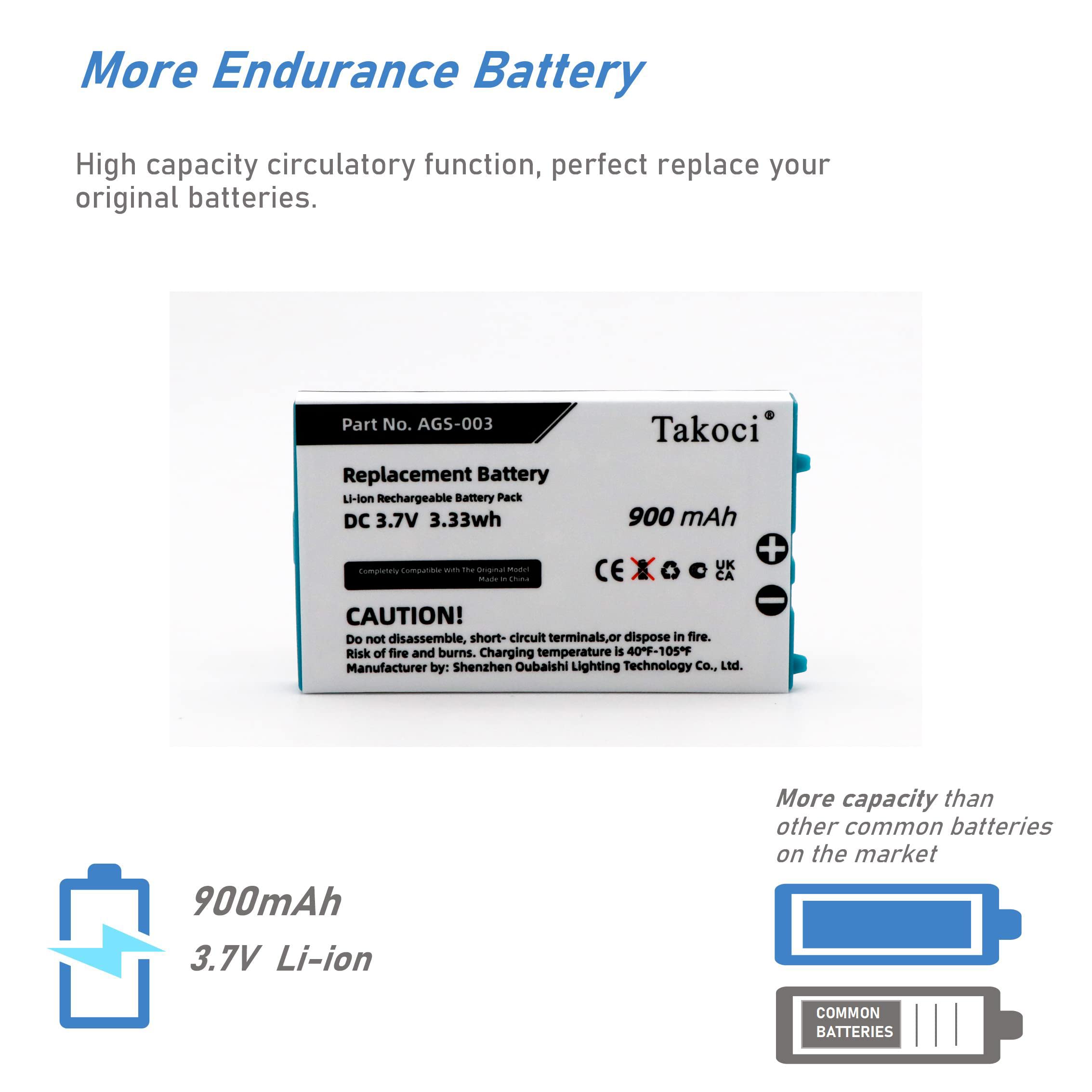 TAKOCI Replacement Battery for NTD Advance SP GBA SP AGS-001,fit Part No SAM-SPRBP AGS-003