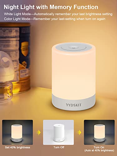 YYDSKIT Nursery Night Light for Kids Color Changing Rechargeable Touch Lamp for Newborn Baby Nursery Lamp Lasting Up to 100Hours Bedside Nightlight