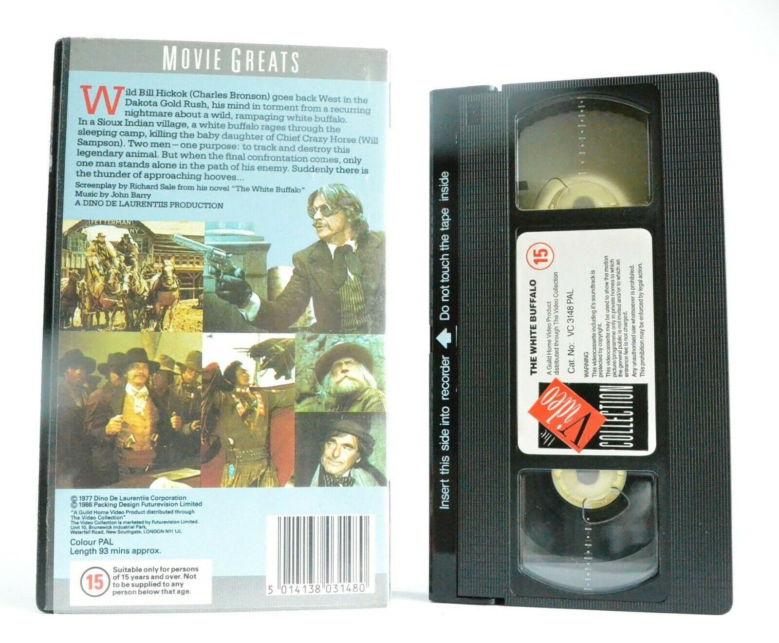 White Buffalo (1977) Western - Early-Cert - Charles Bronson/Kim Novak - Pal VHS