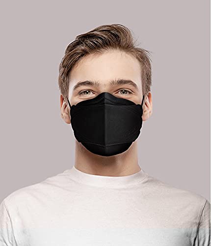 Black AirQueen Nano Fiber Filter Face Safety Mask for Adult, Individually Packaged, Made in Korea [Pack of 10]