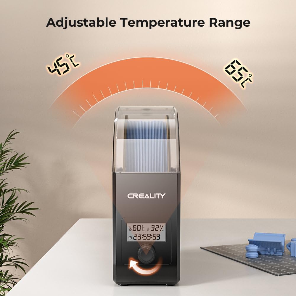 Creality Filament Dryer Box, Temperature Adjustable& 24 Hours Timer Function, Filament Dehydrator Compatible with 1.75/2.85mm PLA PETG ABS Nylon PA Filament