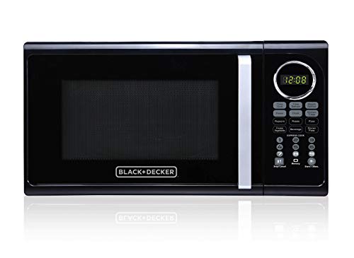 BLACK+DECKER Countertop Microwave Oven 0.9-Cu. Ft. 900-Watt with Pull Handle, LED Lighting, Child Lock, Black