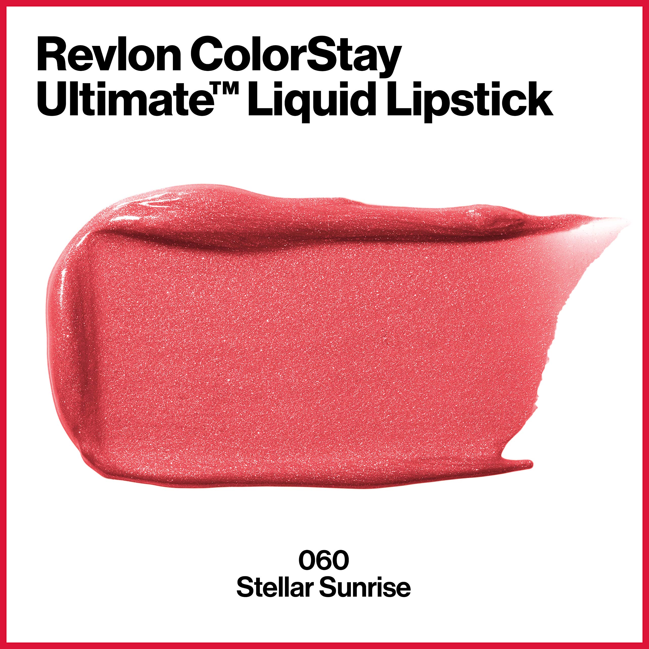 REVLON Liquid Lipstick, Face Makeup, ColorStay Ultimate, Longwear Rich Lip Colors, Satin Finish, 060 Stellar Sunrise, 0.07 Oz