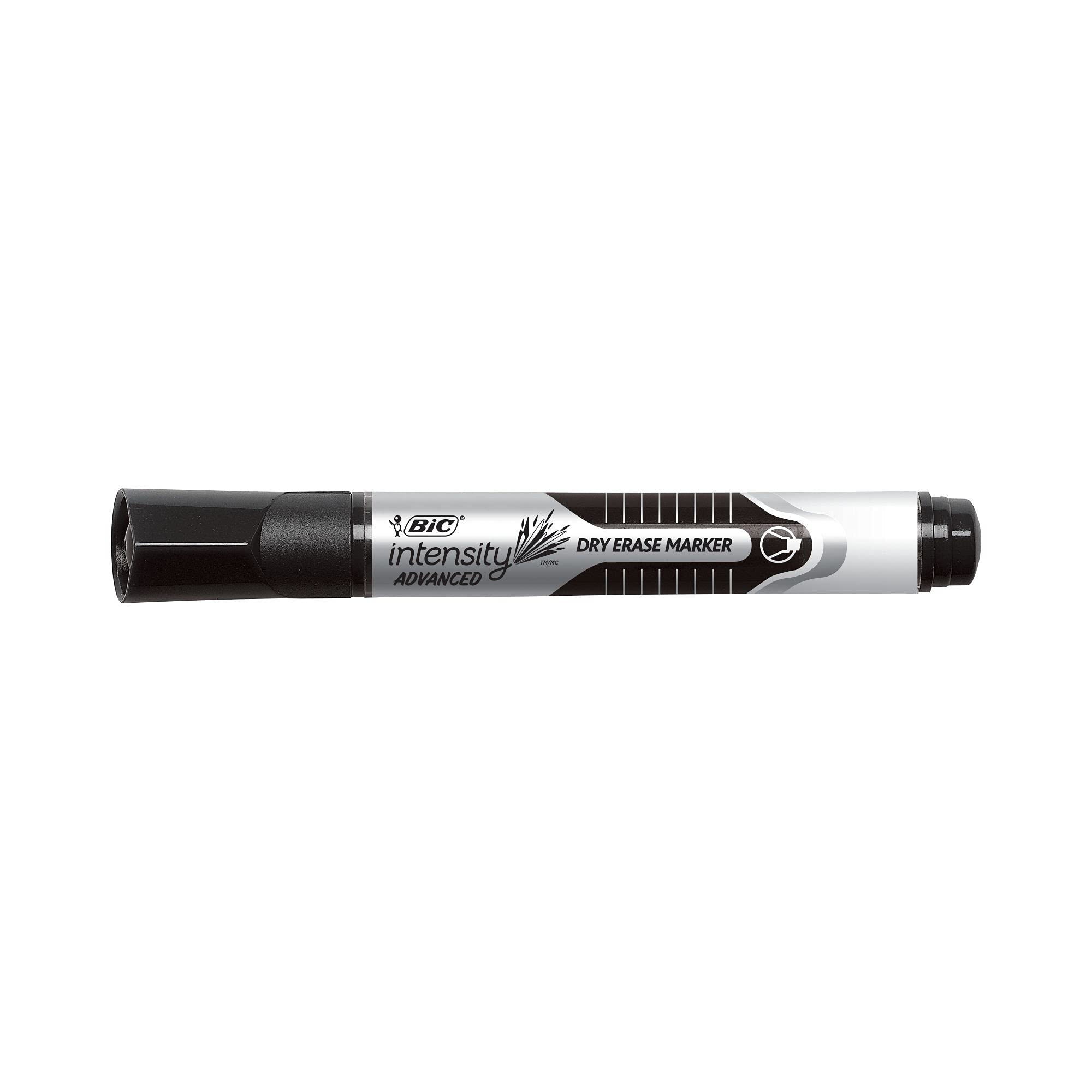 BIC Magic Marker Brand Dry Erase Marker, Tank Style, Chisel Tip, Black, 12-Count