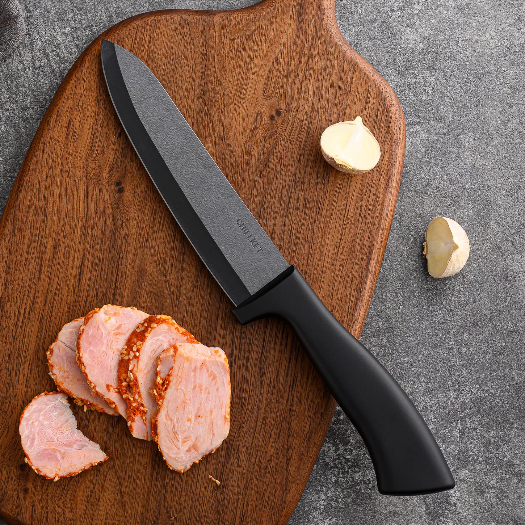 CHILLKET Ceramic Knife Set - Kitchen Knives 3 Pieces Set - 6 inch Chef Knife, 5 inch Utility Knife and 4 inch Paring Knife with covers