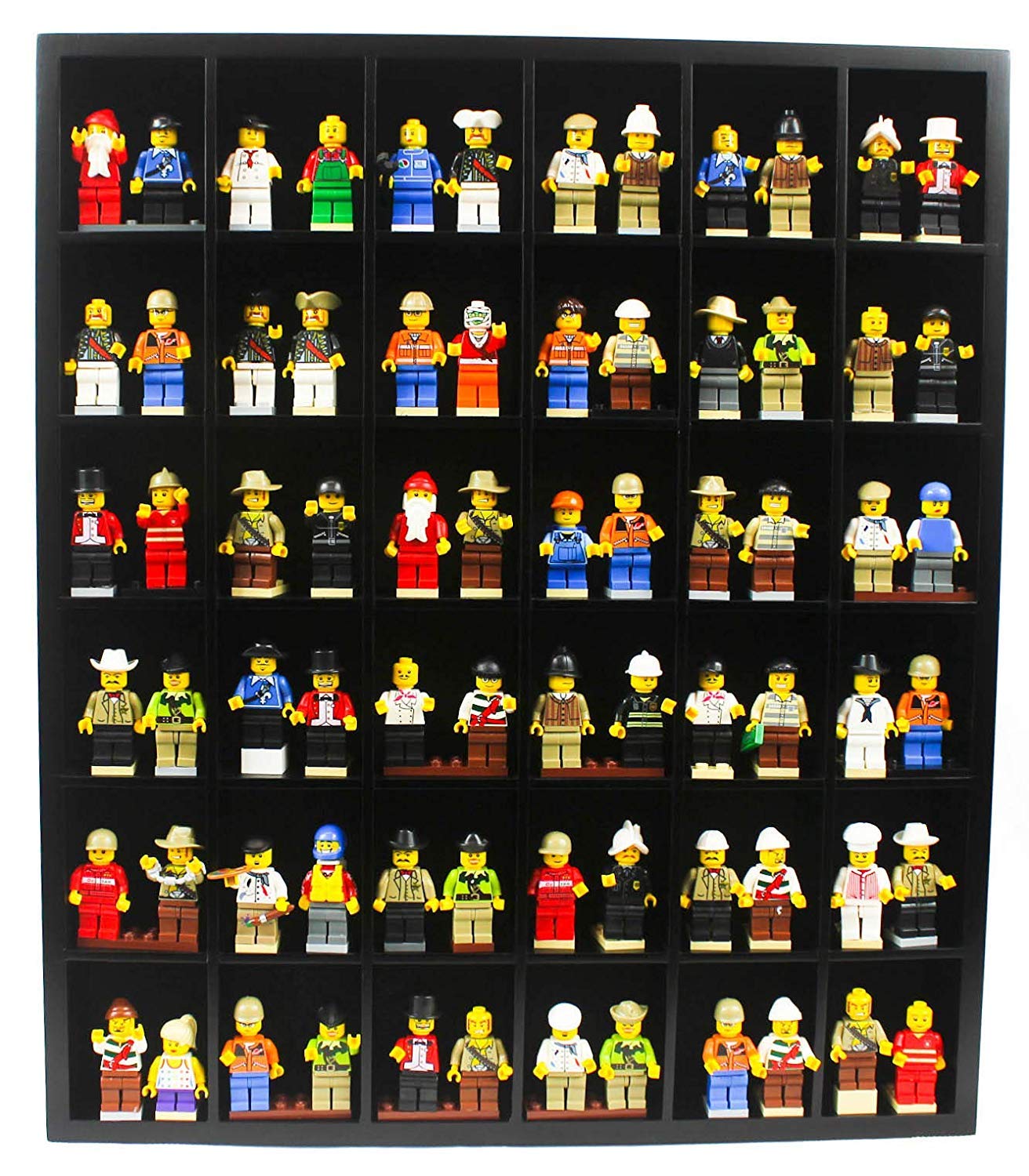 Black Shot Glass Display Case 36 Slots Minifigures Thimble Collection Display Rack 17.25" H X x 15.75" W - No Door (for All Short Shot Glasses)