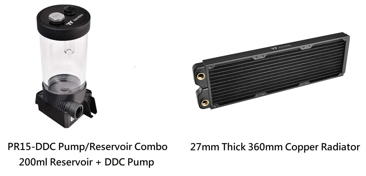 Thermaltake Pacific C360 Ddc Res/Pump 5V Motherboard Sync Copper Radiator Soft Tube Water Cooling Kit CL-W253-CU12SW-A
