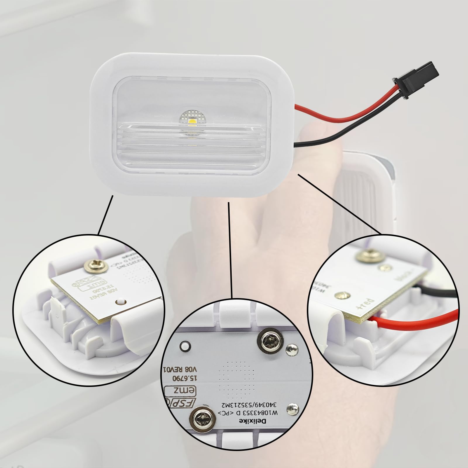 WPW10637153 W11130208 W10758333 W10412708 W10279030 W10637153 W10876279 For Whirlpool KitchenAid Refrigerator LED Light Module Replacement (2)