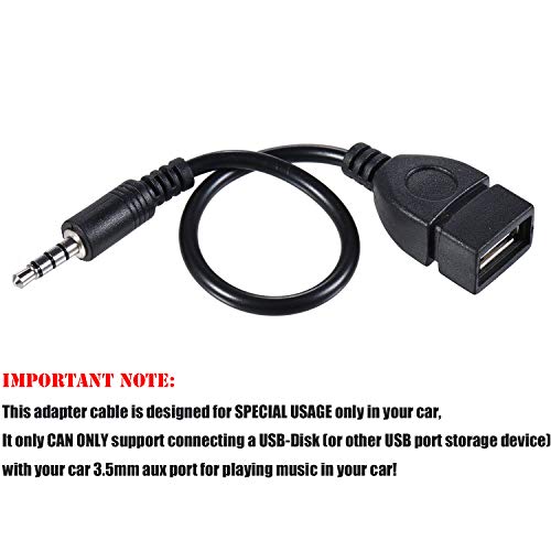Warmstor 3.5mm (1/8 inch) AUX Audio Plug Male to USB 2.0 Female OTG Adapter Converter Cable for Playing Music with U-Disk in Your Car