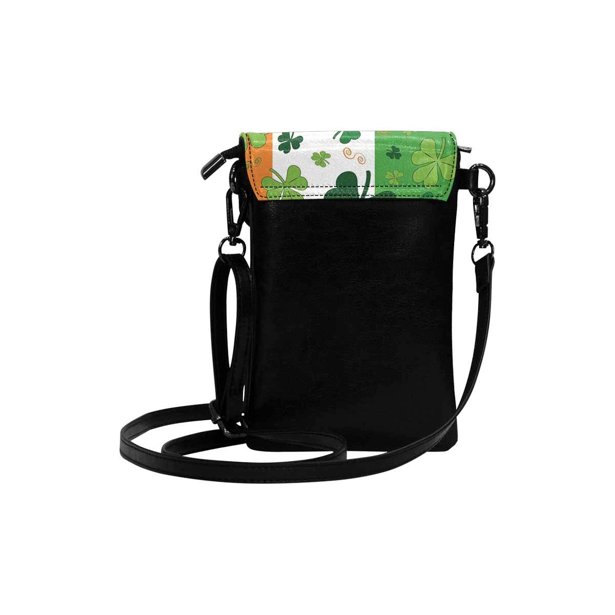 InterestPrint Small Crossbody Women Cell Phone Purse Wallet Bag with Shoulder Strap St Patrick's Day Shamrocks Irish Flag