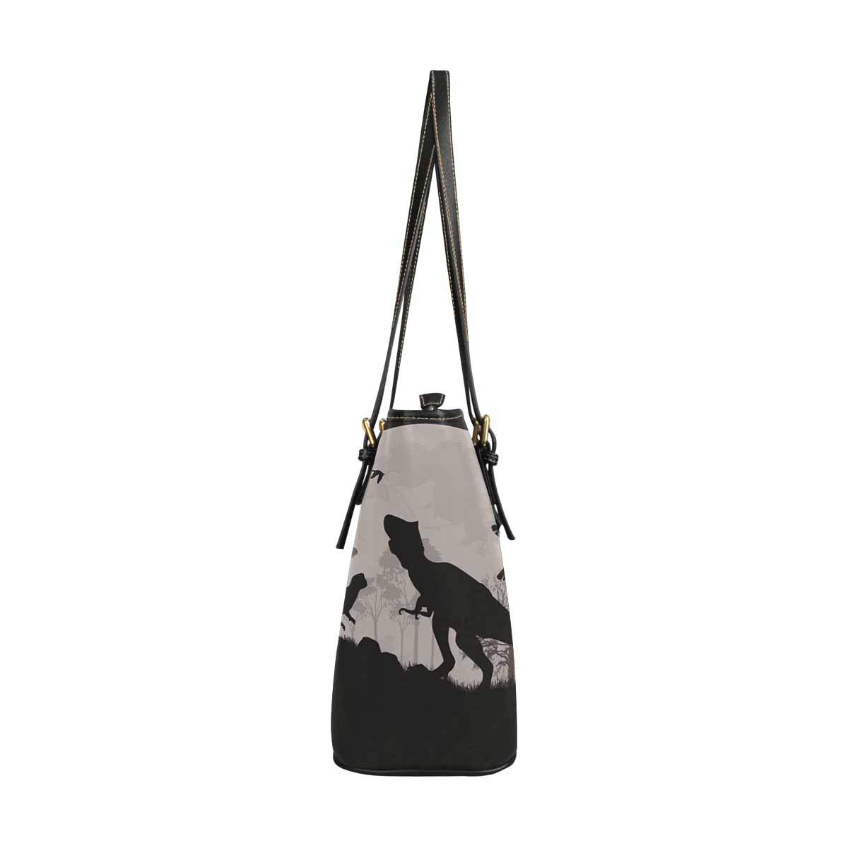 InterestPrint Womens Handbags Ladies Purses Shoulder Bags Tote Bag Dinosaurs Dinosaurs T-Rex in Front Full Moon