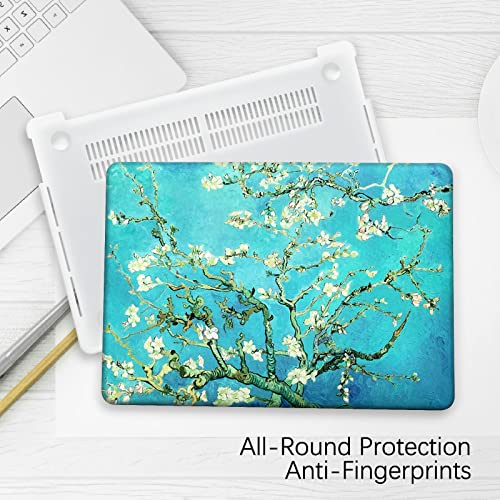 Berkin Arts Compatible with MacBook Air 13.6 inch Cover, 2022 Release A2681 M2 with Liquid Retina Display & Touch ID with Keyboard Cover & Screen Protector Cloisonnism (Almond Blossom by Van Gogh)
