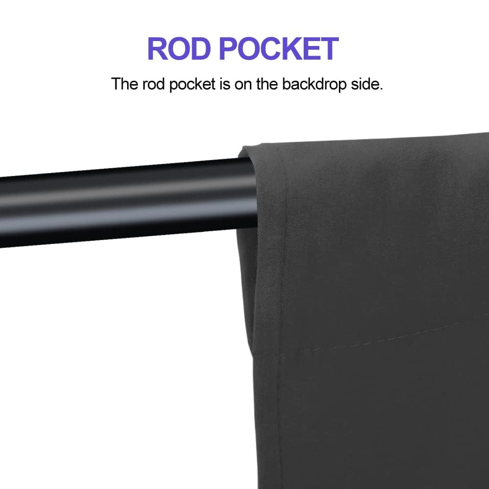 Black Backdrop 10x10ft for Photoshoot, Polyester Fabric Black Photo Backdrop Curtain Background for Photography Portrait Picture, Seamless Black Screen for Video Studio Party Film