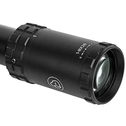Blackhound Optics Genesis 1-8×28 FFP MOA, Illuminated 1/2 MOA Reticle, Zero Reset and Parallax with 34mm Picatinny Cantilever Mount and Mounting Bubble Levels