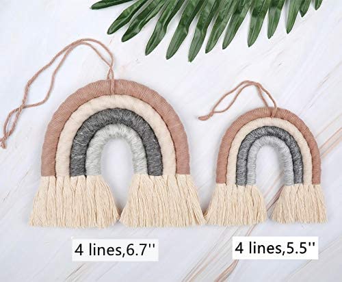 ZWA Rainbow Wall Hanging,Rainbow Wall Art,Handmade Macrame Rainbow Wall Decor for Nursery Kids Room Home Decor