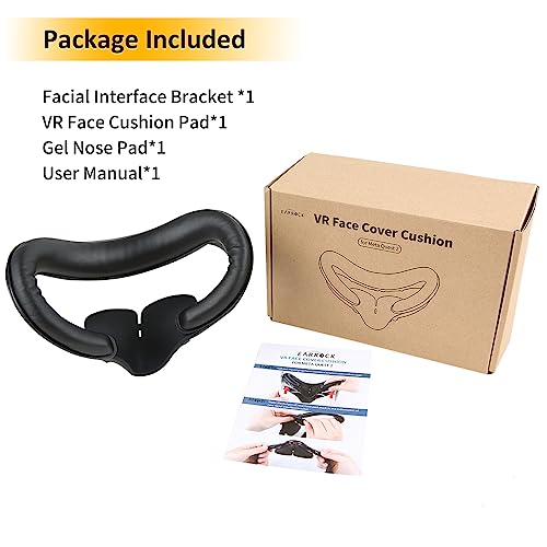 Face Cover Pad and Facial Interface Bracket for Oculus/Meta Quest 2 VR Accessories with Anti-Leakage Nose Pad