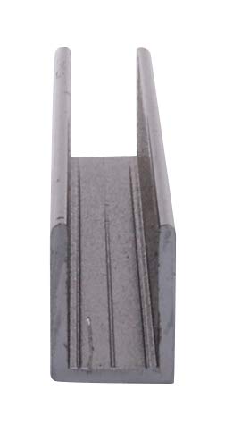 Brixwell SDCD38BL-CCP36 Black 3/8" Fixed Panel Shower Door Deep U-Channel - 36"