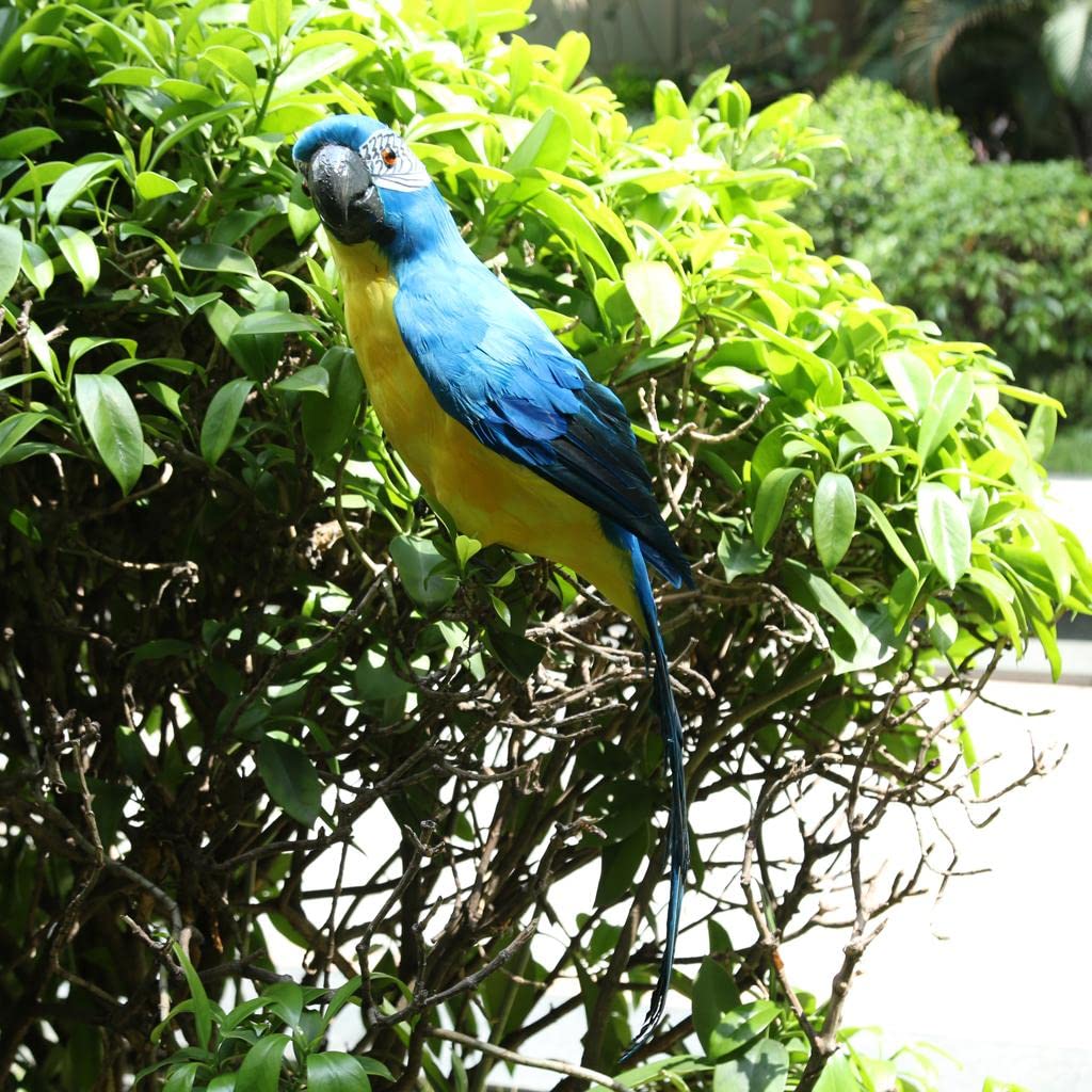 Homyl Fake Artificial Parrot Feathered Bird Budgie Garden Home Decoration - Blue