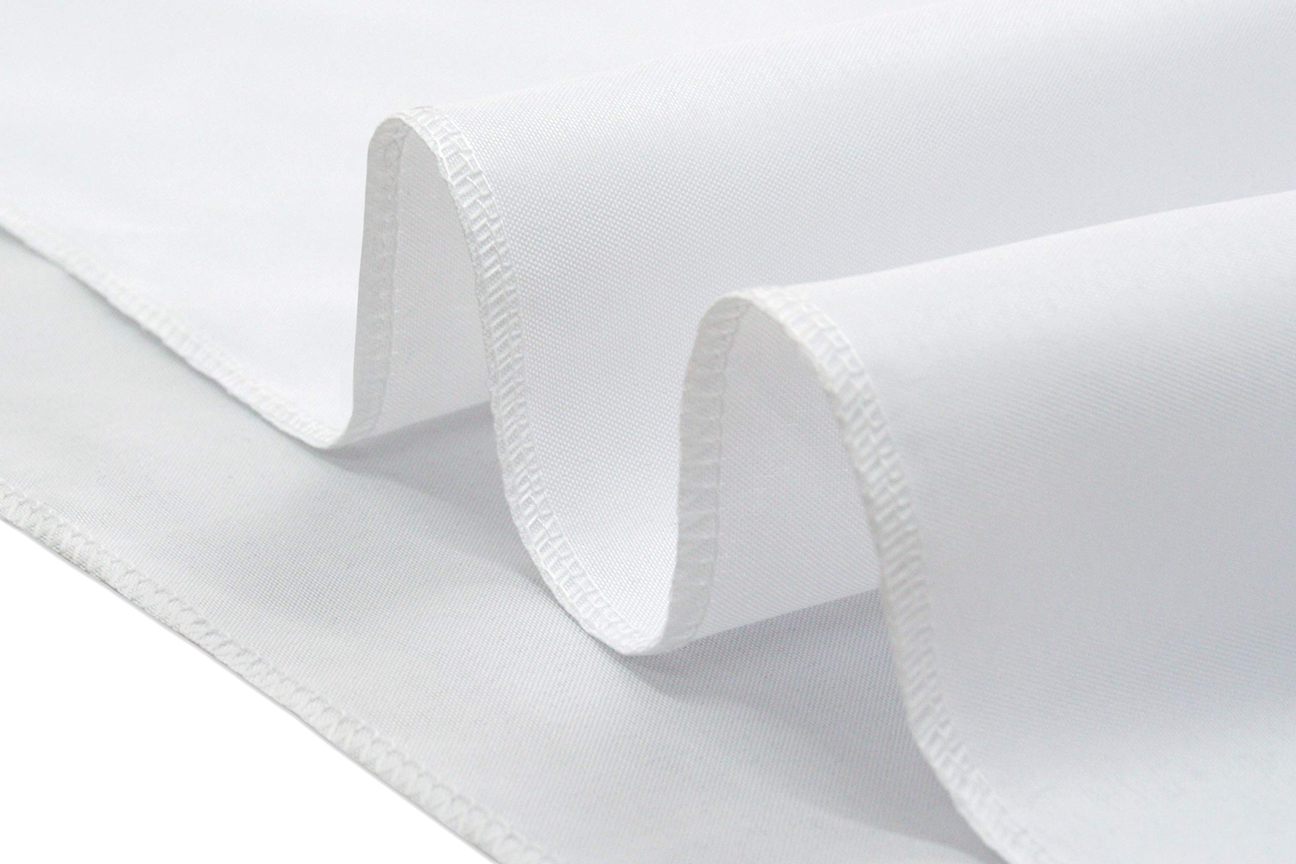GEFEII Kitchen White Tablecloth 90 inch Round Tablecloths Solid Polyester Table Cloth for Wedding Party Restaurant Banquet Dining Buffet Table Picnic Decorations (Round-90 inch, White)