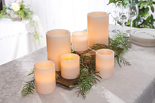 Wax Straight Edge 1000-Hour Candles with Soft Glow Flicker and Full Body Glow™ (Set of 6)