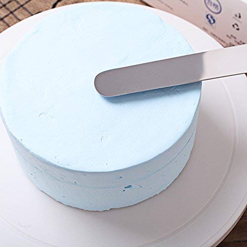 Tenrai Metal Icing Spatula Set Stainless Steel Cake Knife Offset Professional Tool for Decorating Cakes (Length: 6 8 10 Inch, Silver)