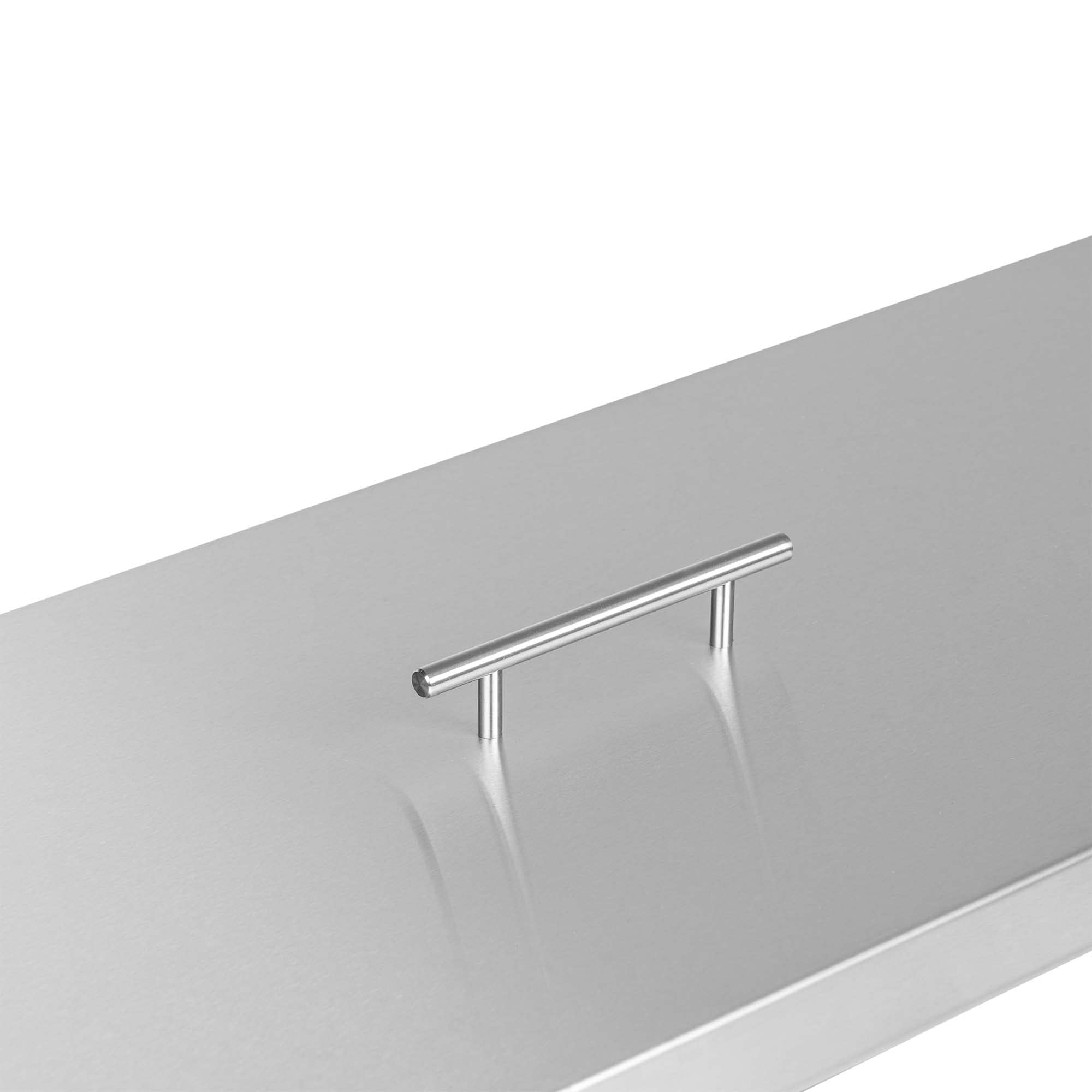 Celestial Fire Pit Cover for 36”x12” Rectangular Burner Pan (39" x 15" Actual Size), Commercial Grade, Stainless Steel, Wrapped Edge