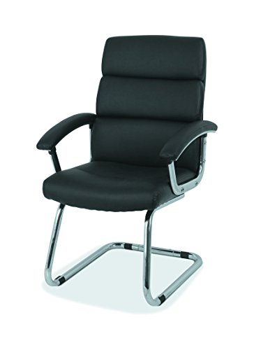 HON Traction Guest Chair with SofThread Leather, in Black (HVL102)