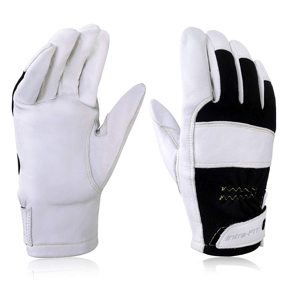 Intra-FIT TIG Welding Gloves with Short Cuff, Premium Grain Goatskin, Spark-Resistant Nomex Back, 1 Pair