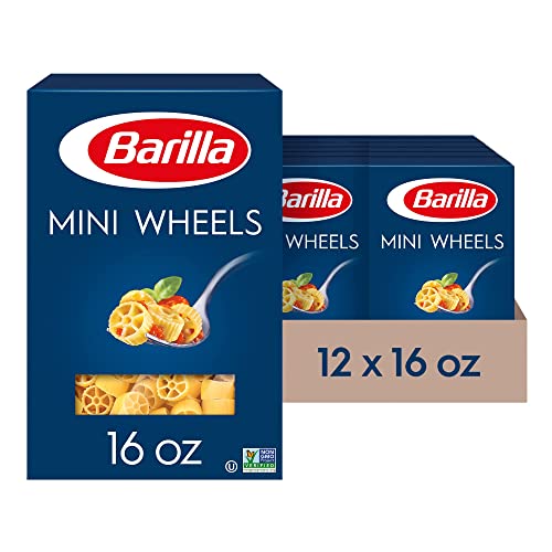 Barilla Mini Wheels Pasta, 16 oz. Box (Pack of 12) - Non-GMO Pasta Made with Durum Wheat Semolina - Kosher Certified Pasta