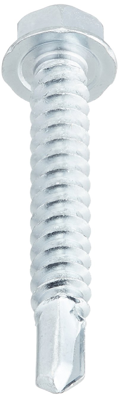 The Hillman Group 560362 12-14-Inch x 1-1/2-Inch Washer Head Self Drilling Screw, 100-Pack, Pack of 1, Zinc