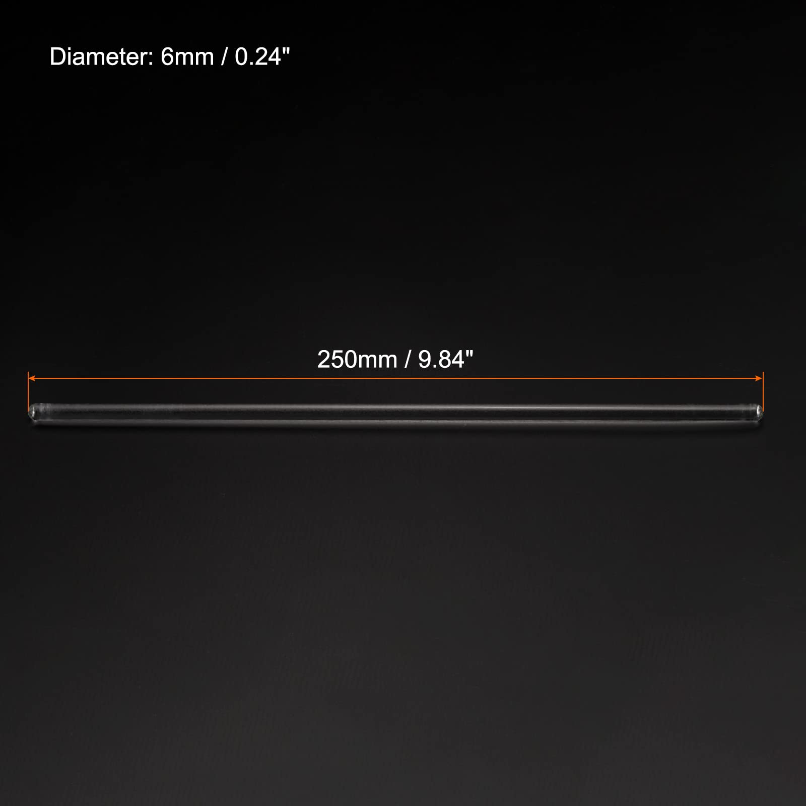 MECCANIXITY 3.3 Borosilicate Glass Stick 9.84" Length 6mm Dia Stir Rod Mixing Tools with Both Ends Round for Lab Kitchen Science 3Pcs