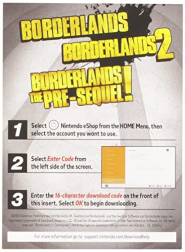Borderlands Legendary Code in Box - Nintendo Switch