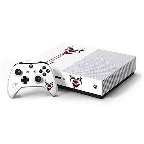 Skinit Decal Gaming Skin Compatible with Xbox One S Console and Controller Bundle - Officially Licensed Warner Bros Pennywise Bloody Design
