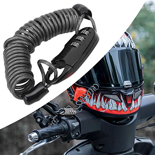 Bicycle Helmet Lock, Bike Cable Lock Steel Wire Lock Rope Design for Home for Outdoors(Black)