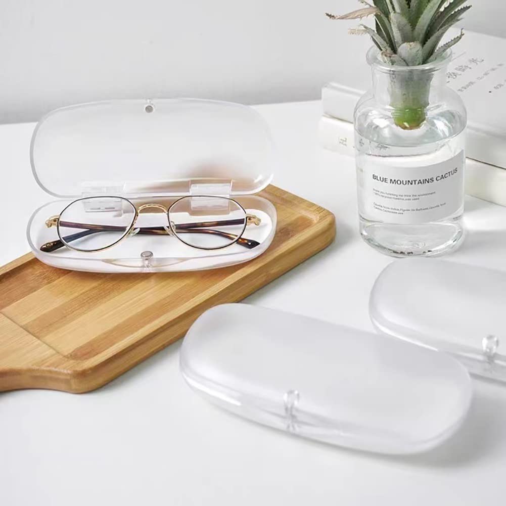 ccHuDE 2 Pcs Plastic Eyeglasses Cases Frosted Glasses Case Hard Shell Reading Glasses Box Travel Sunglasses Case Translucent