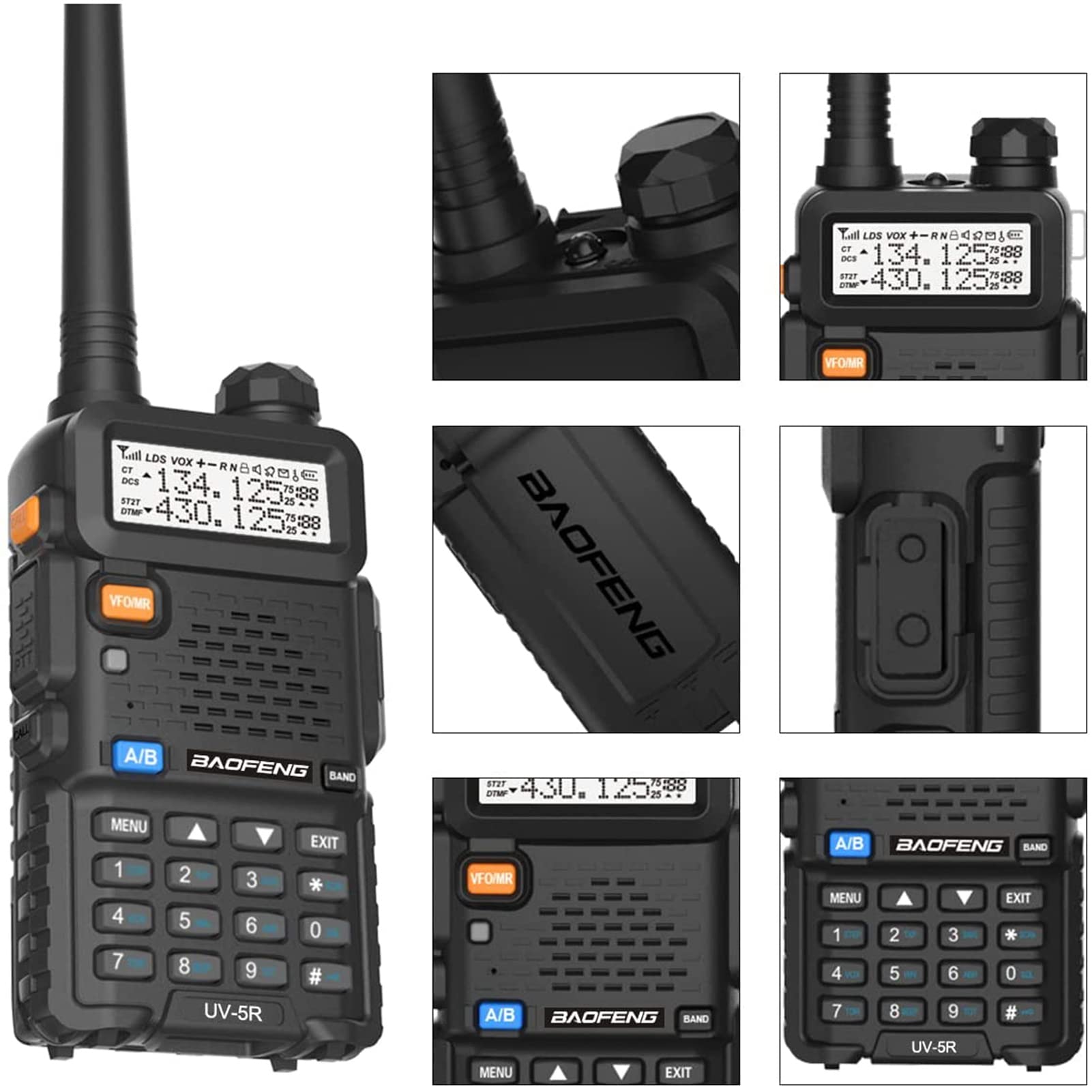Baofeng UV-5R Dual Band Two Way Radio Pack of 4 for Hiking Camping Skiing Trip (Black)