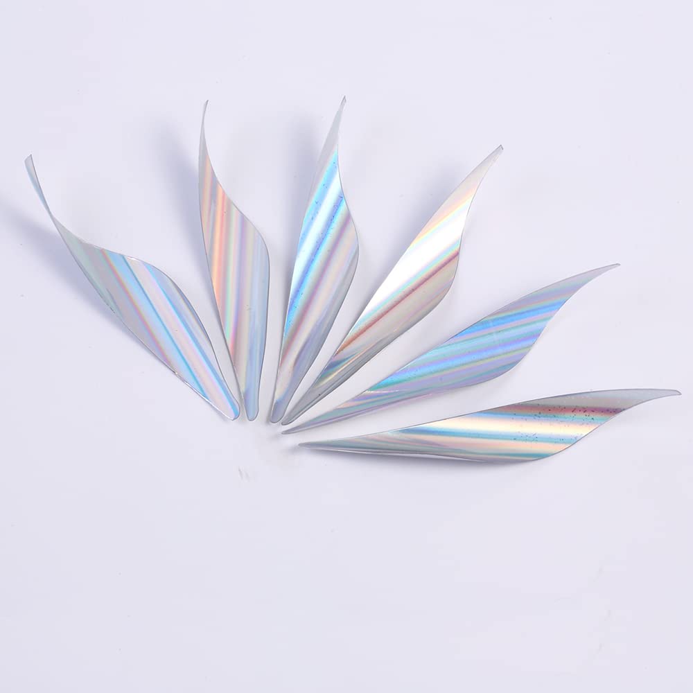 BICASTER Spin Vanes 2inch LH/RH Arrow Vanes Fletches - 50pcs (Right Handed, Colorful Silver)