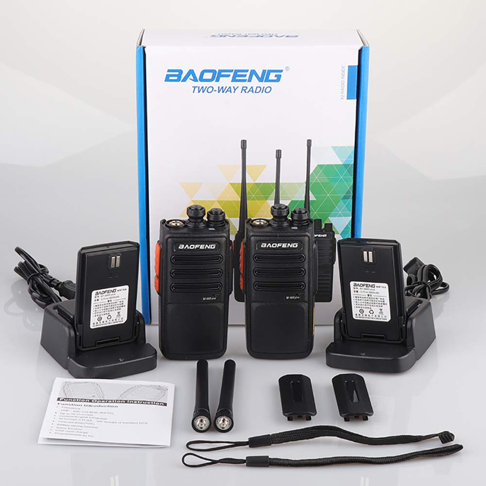 Baofeng Walkie Talkies, BF-888s Plus Two-Way Radios Walkie Talkie Fast USB-Charging Long Range Walky Talky for Adults with Earpieces and Mic (Black,4 Packs)