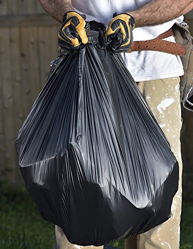 Commander 12-16 Gallon 0.4 MIL Black Heavy Duty Garbage Bags - 24" x 31" - Pack of 500 - for Contractor, Janitorial, Industrial, & Commercial