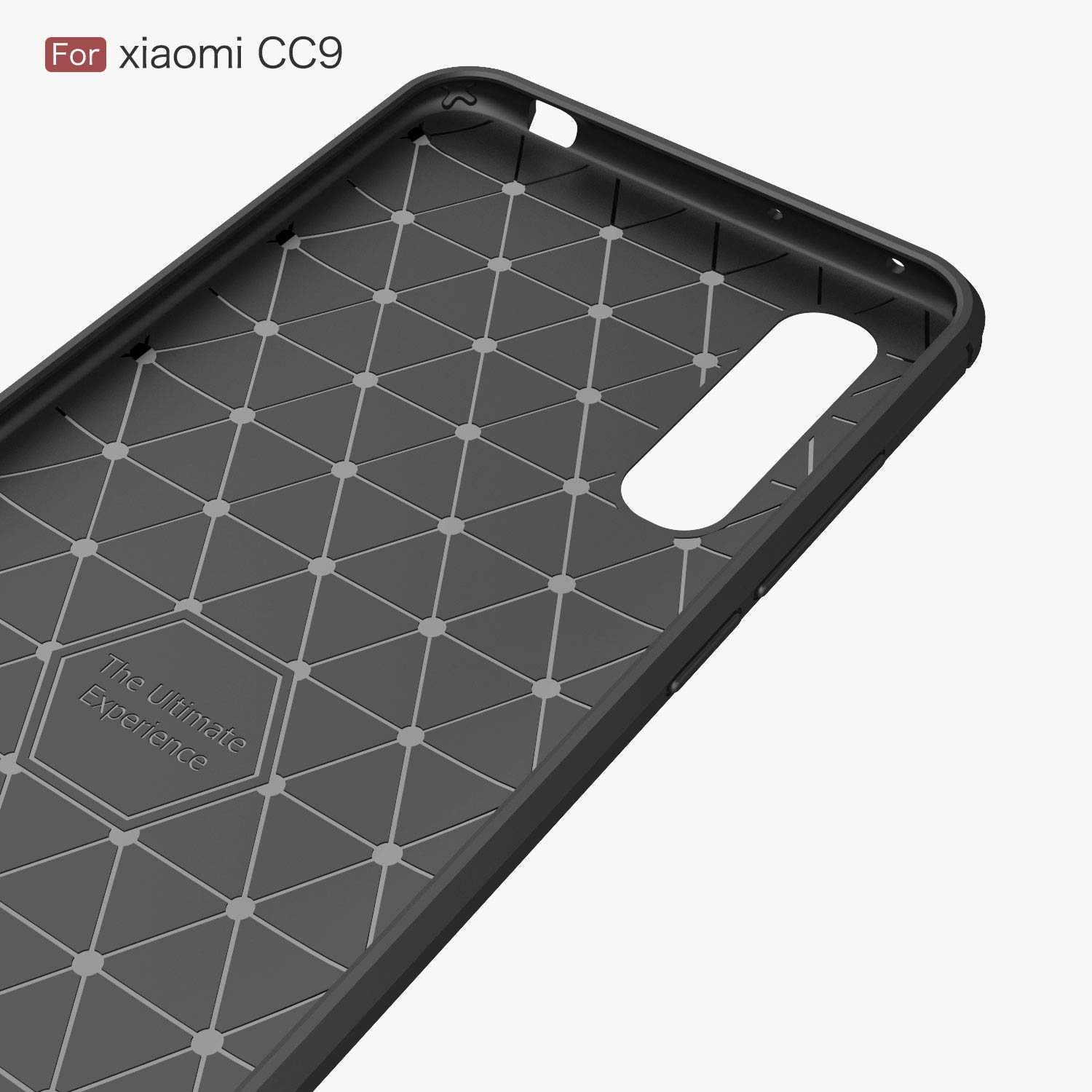 Beovtk Xiaomi Mi A3 Lite/Xiaomi Mi 9 Lite Case, Silicone Leather[Slim Thin] Flexible TPU Protective Case Shock Absorption Carbon Fiber Cover for Xiaomi Mi A3 Lite/Xiaomi Mi 9 Lite Case(Navy)