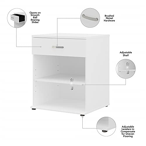 Bush Business Furniture Universal Garage Storage Cabinet with Drawer and Shelves, White