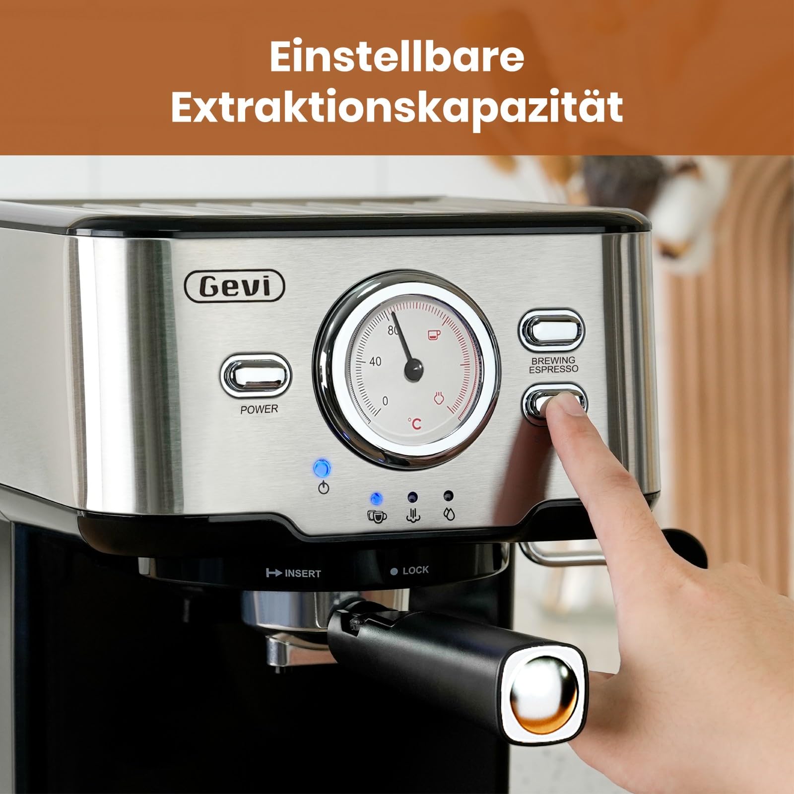 Gevi Espresso Machine High Pressure,Compact Espresso Coffee Machines with Milk Frother Steam Wand,Professional Coffee,Cappuccino,Latte Maker for Home,Espresso Maker, Gift for Coffee Lover, Dad or Mom