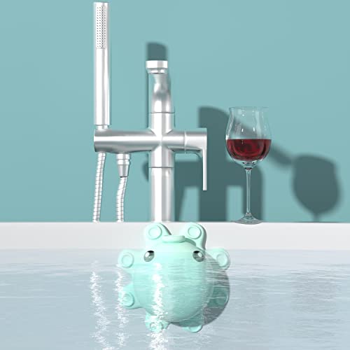 Bathtub Overflow Drain Cover Tub - Silicone Bathroom Overflow Drain Cover, Bath Tub Overflow Cover, Bathroom Spa Accessories, Adds Inches of Water for Deeper&Warmer Bath,Aqua Green